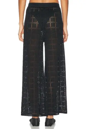 Calle Del Mar Crochet Patchwork Pant - Black