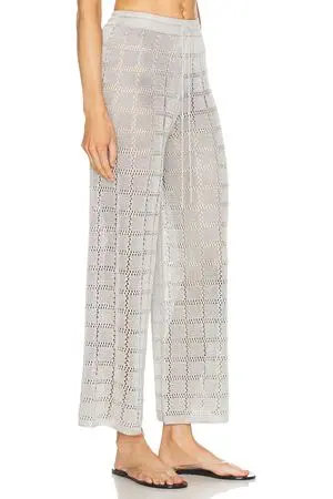 Calle Del Mar Crochet Patchwork Pant - Silver