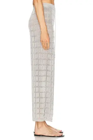 Calle Del Mar Crochet Patchwork Pant - Silver