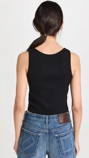 PERFECTWHITETEE Ribbed Tank Top - True Black
