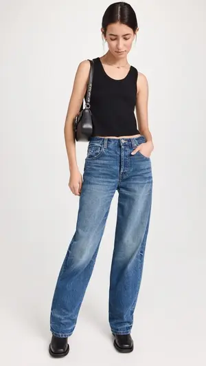 PERFECTWHITETEE Ribbed Tank Top - True Black