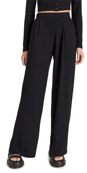 LESET Lauren Pleated Pants - Black