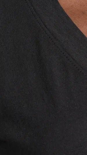 PERFECTWHITETEE Hendrix Cotton Boxy V-neck T-shirt - Vintage Black