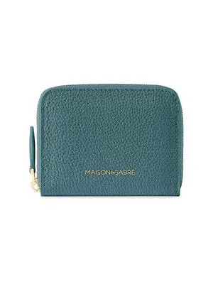 MAISON DE SABRE Small Leather Zipped Wallet Bondi Blue