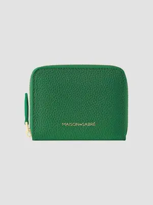 MAISON DE SABRE Small Leather Zipped Wallet Emerald Green