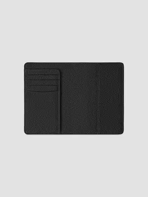 MAISON DE SABRE Leather Passport Holder - Black Caviar