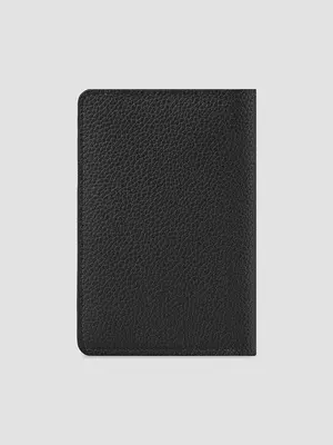 MAISON DE SABRE Leather Passport Holder - Black Caviar