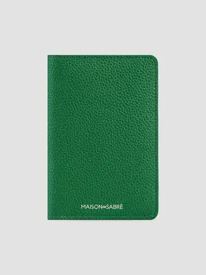 MAISON DE SABRE Leather Passport Holder - Emerald Green
