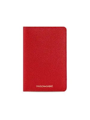 MAISON DE SABRE Leather Passport Holder Pomegranate Red