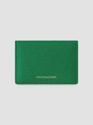 MAISON DE SABRE Leather Card Case Emerald Green