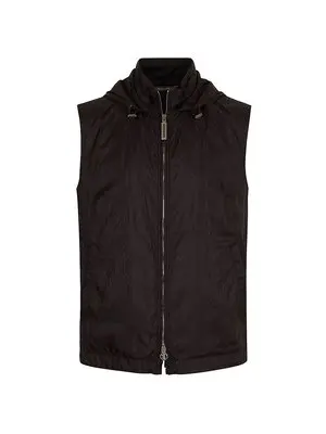 Stefano Ricci Men's Hooded Gilet Vest - Black  - Black