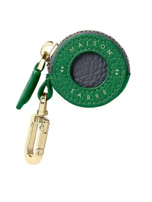 MAISON DE SABRE Leather Airtag Charm Graphite Green