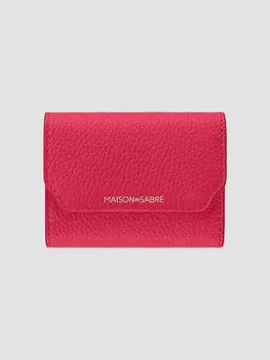 MAISON DE SABRE Leather Trifold Wallet - Fuchsia Lavender