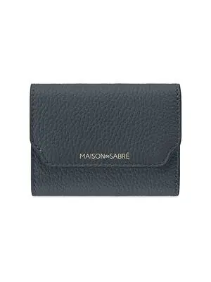 MAISON DE SABRE Leather Trifold Wallet Graphite Sky