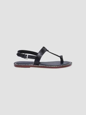 Bernardo Maverick 2 Leather Toe Ring Sandals Black