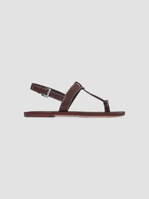Bernardo Maverick 2 Leather Toe Ring Sandals Dark Chocolate