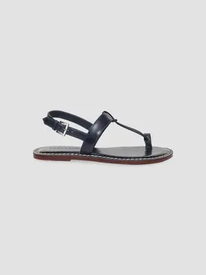 Bernardo Maverick 2 Leather Toe Ring Sandals - Navy
