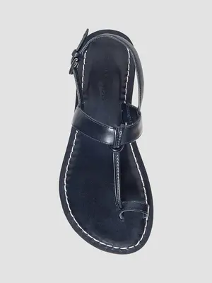 Bernardo Maverick 2 Leather Toe Ring Sandals - Navy