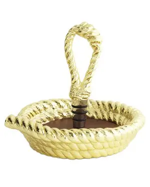 Michael Aram Michael Aram Rope Gold Wine Coaster & Stopper Set - Silver