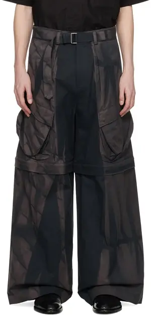 JIYONGKIM JiyongKim Navy Paneled Cargo Pants - Navy