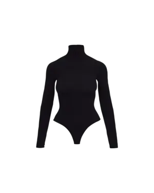 Commando Matte Long-sleeve Turtleneck Bodysuit - Black