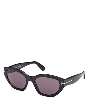 TOM FORD Geometric Square Sunglasses - Black/purple Solid