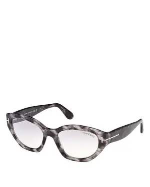 TOM FORD Geometric Square Sunglasses - Gray/gray Mirrored Gradient