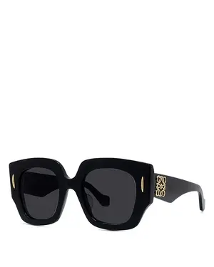 Loewe Anagram Geometric Sunglasses - Black/gray Solid