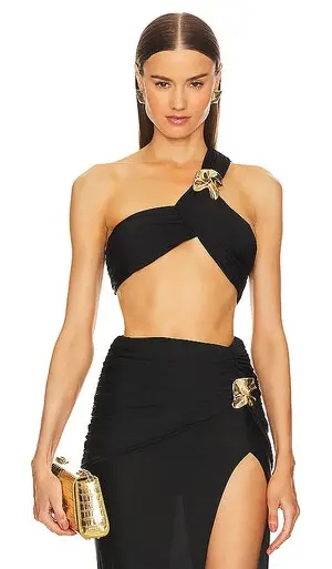 Draped Cropped Blouse
