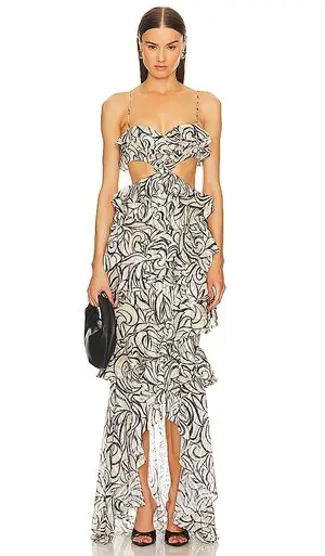 MICHAEL COSTELLO X Abby Gown - Black & Ivory