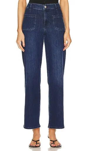 FRAME FRAME Le Slim Palazzo Bardot In Denim-Medium.  Thunderstorm