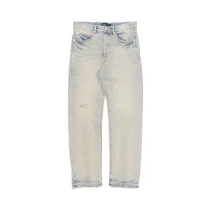 PURPLE BRAND Oil Repair Slim Straight Denim - Blue