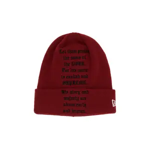 Supreme X New Era Psalm Beanie - Red