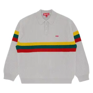 Supreme Small Box Polo Sweater - Grey