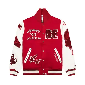 A BATHING APE Multi Motif Varsity Jacket
