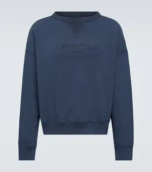 MAISON MARGIELA Logo Cotton Sweatshirt - Blue