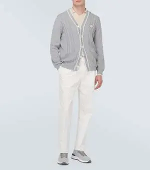 Brunello Cucinelli Leather-trimmed Knitted Sneakers