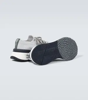 Brunello Cucinelli Leather-trimmed Knitted Sneakers