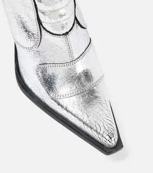 Vetements Metallic Leather Ankle Boots