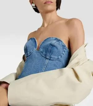 Magda Butrym Denim Corset Mini Dress - Blue