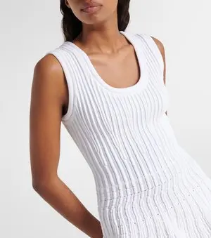 Alaïa Pointelle Minidress - White
