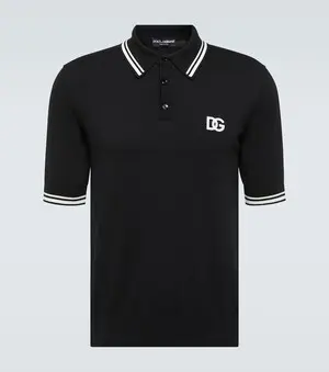 Dolce & Gabbana Logo Cotton Piqué Polo Shirt - Black