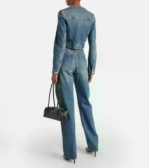 Alaïa Cropped Denim Jacket With Hood