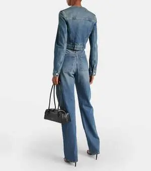 Alaïa Cropped Denim Trucker Jacket