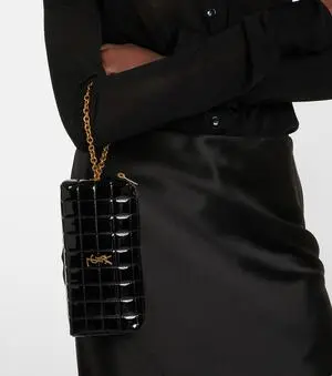 Saint Laurent Cassandre Matelassé Pouch With Strap - Black