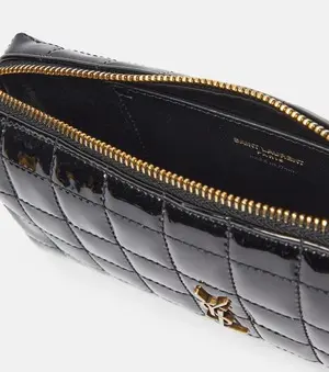 Saint Laurent Cassandre Matelassé Pouch With Strap - Black