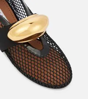 Alaïa Embellished Fishnet Ballet Flats