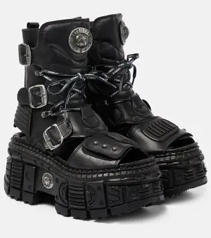 Vetements Leather Platform Boots - Black