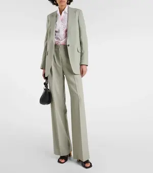 Dries Van Noten Mid-rise Straight Wool Pants