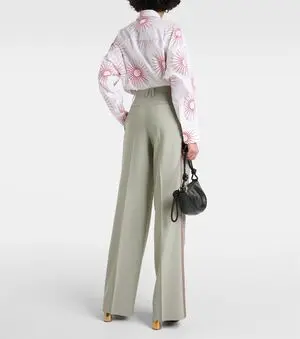 Dries Van Noten Mid-rise Straight Wool Pants